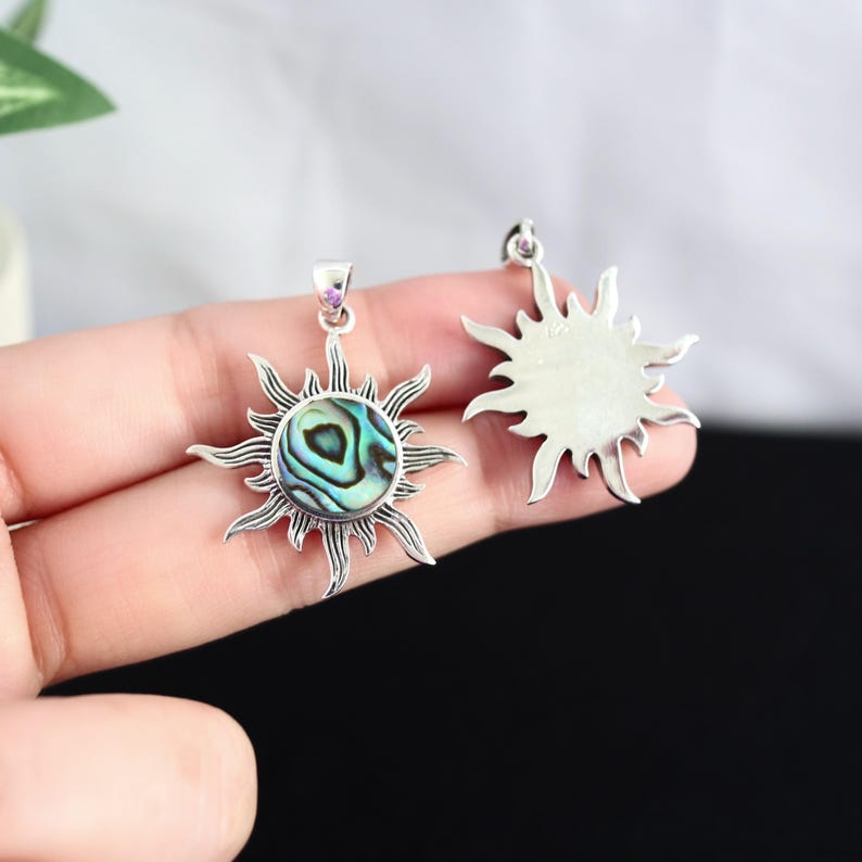 925 Sterling Silver Sun Necklace – Shimmering Sunshine Pendant With ...