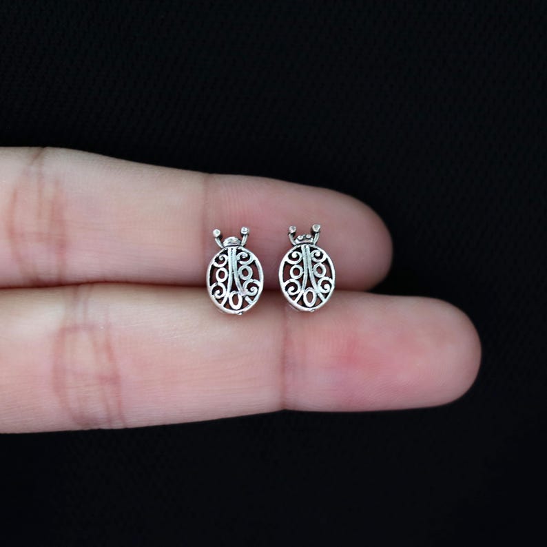 925 Sterling Silver Ladybug Stud Earrings – Adorable Small Ladybug ...