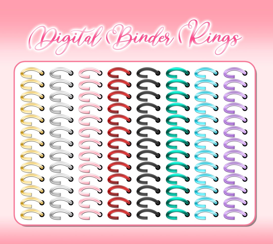 Digital Planner Binder Rings, Goodnote Stickers, Pre-cropped Sticker - Etsy