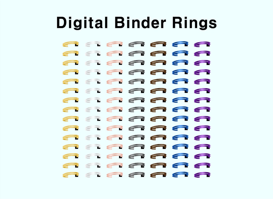 Digital Planner Binder Rings, iPad Ring Stickers - Etsy