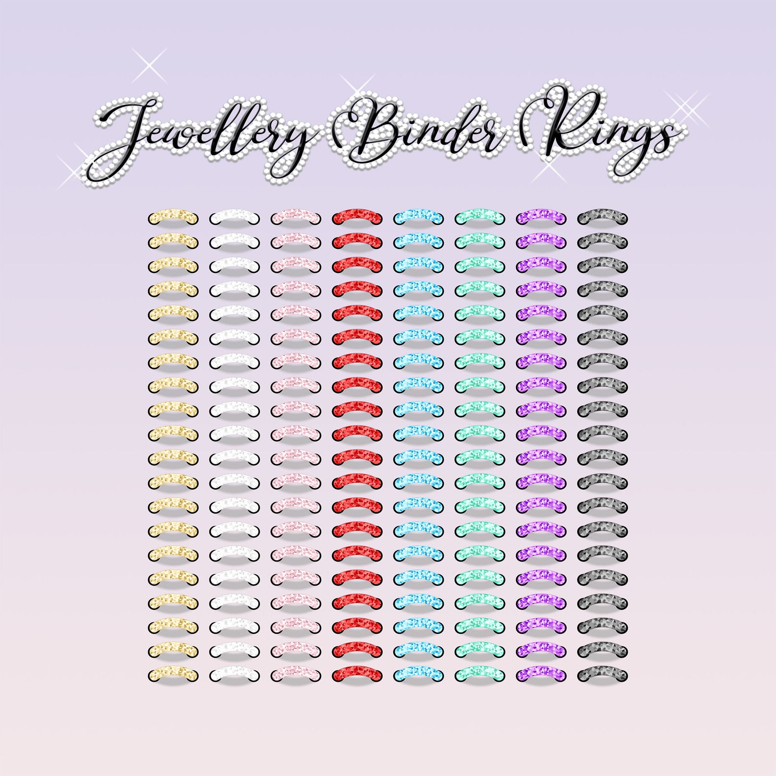 Digital Jewel Ring, Planner Binder Rings, Goodnote Stickers, Pre ...