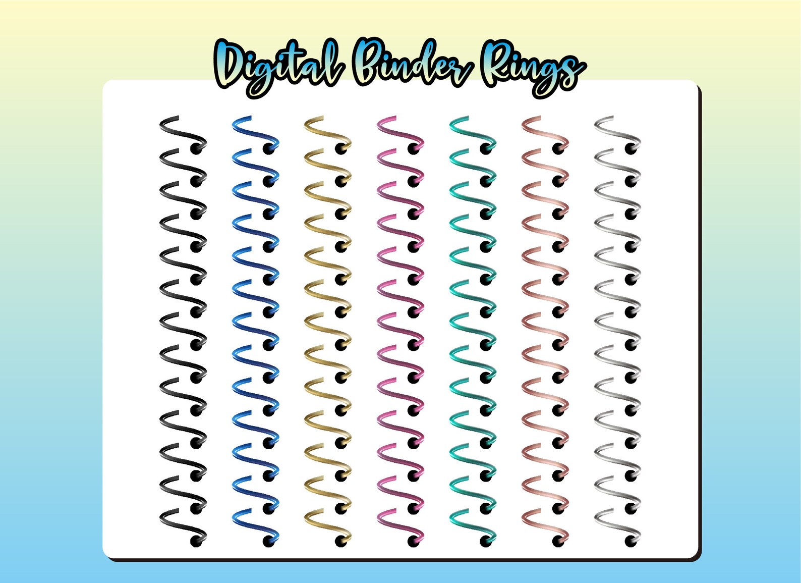 Digital Planner Binder Rings, Goodnote Stickers, Pre-cropped Sticker - Etsy