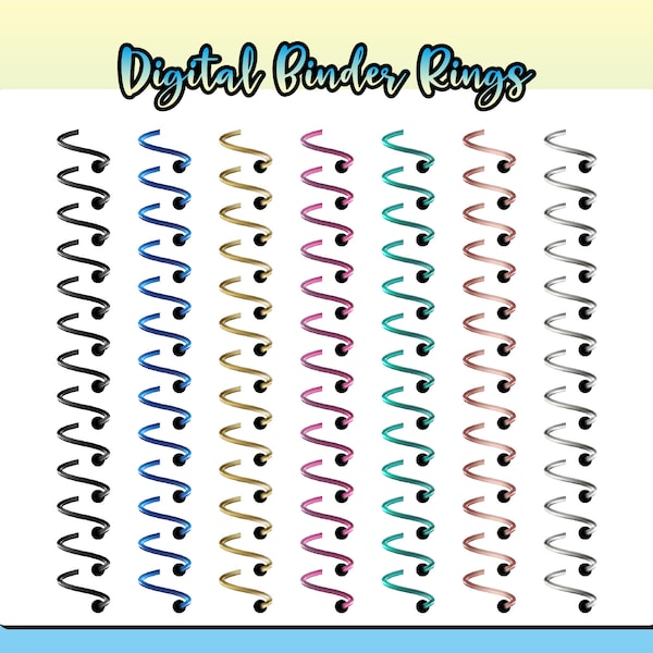 Digital Planner Binder Rings, Goodnote Stickers, Pre-cropped Sticker - Etsy