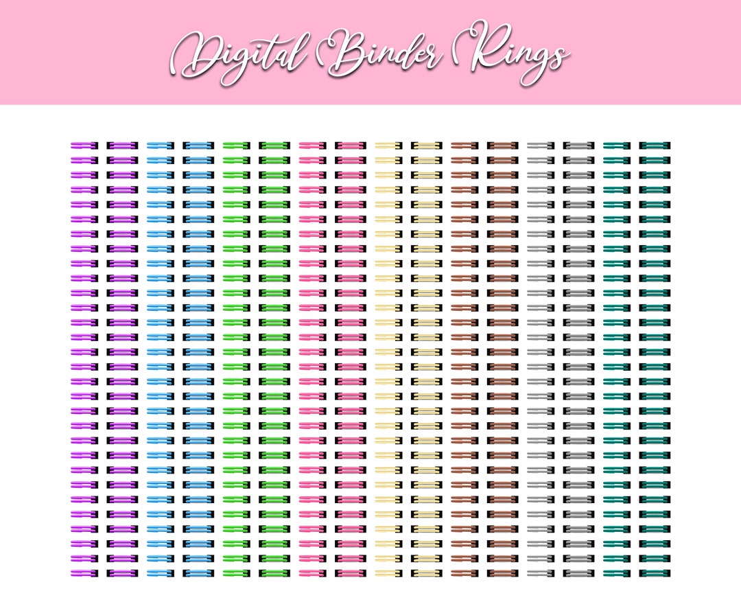 Digital Planner Binder Rings, Goodnote Stickers, Pre-cropped Sticker - Etsy