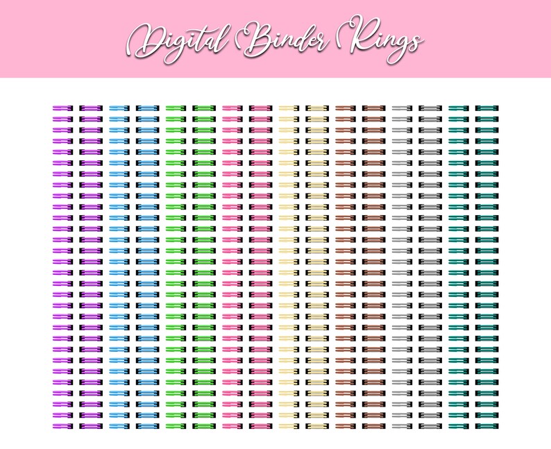 Digital Planner Binder Rings, Goodnote Stickers, Pre-cropped Sticker - Etsy