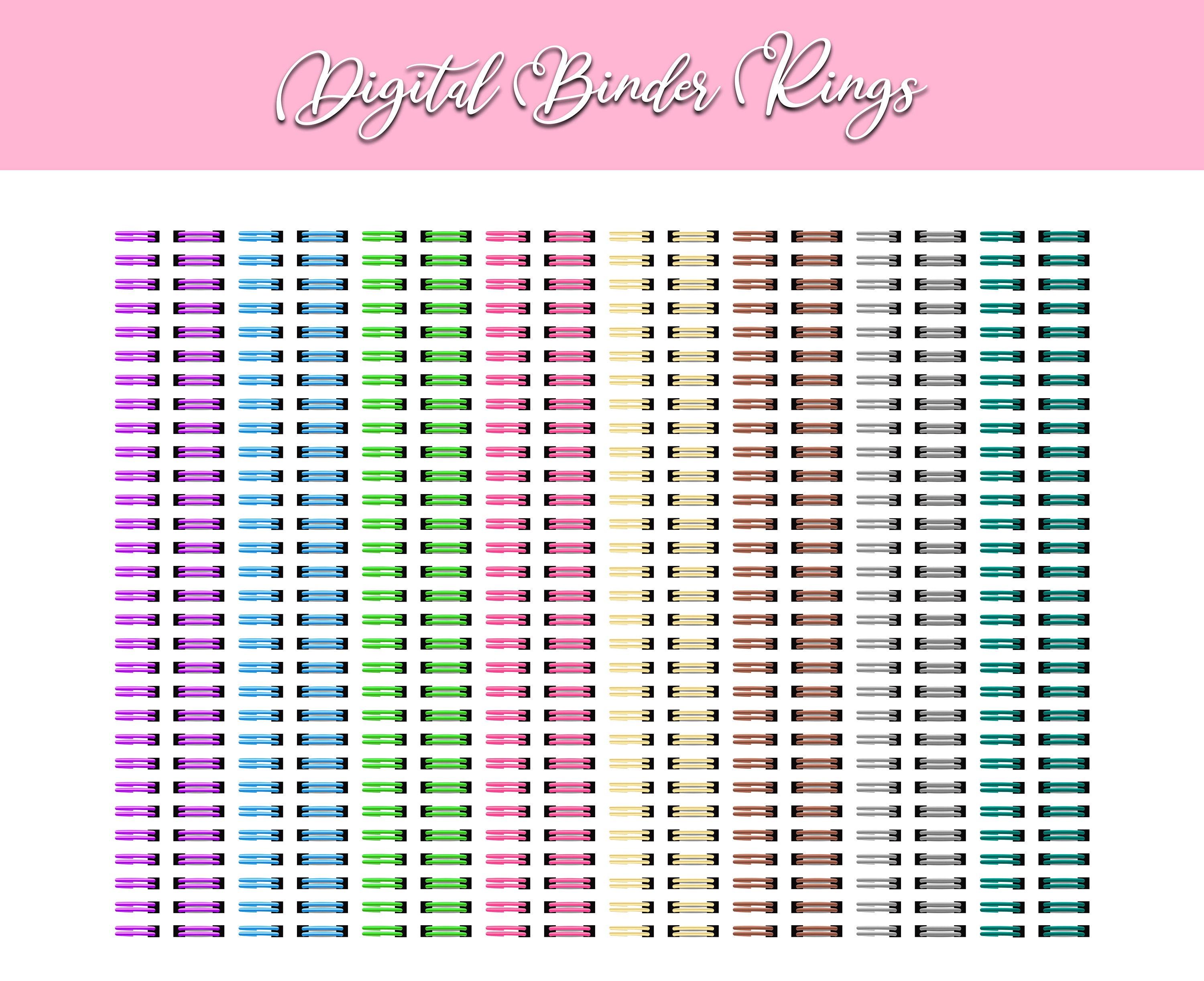 Digital Planner Binder Rings, Goodnote Stickers, Pre-cropped Sticker - Etsy