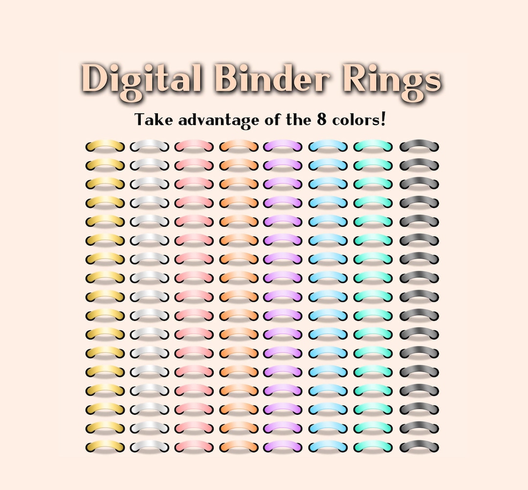 Digital Planner Binder Rings | Digital Planner | iPad Planner | Png ...