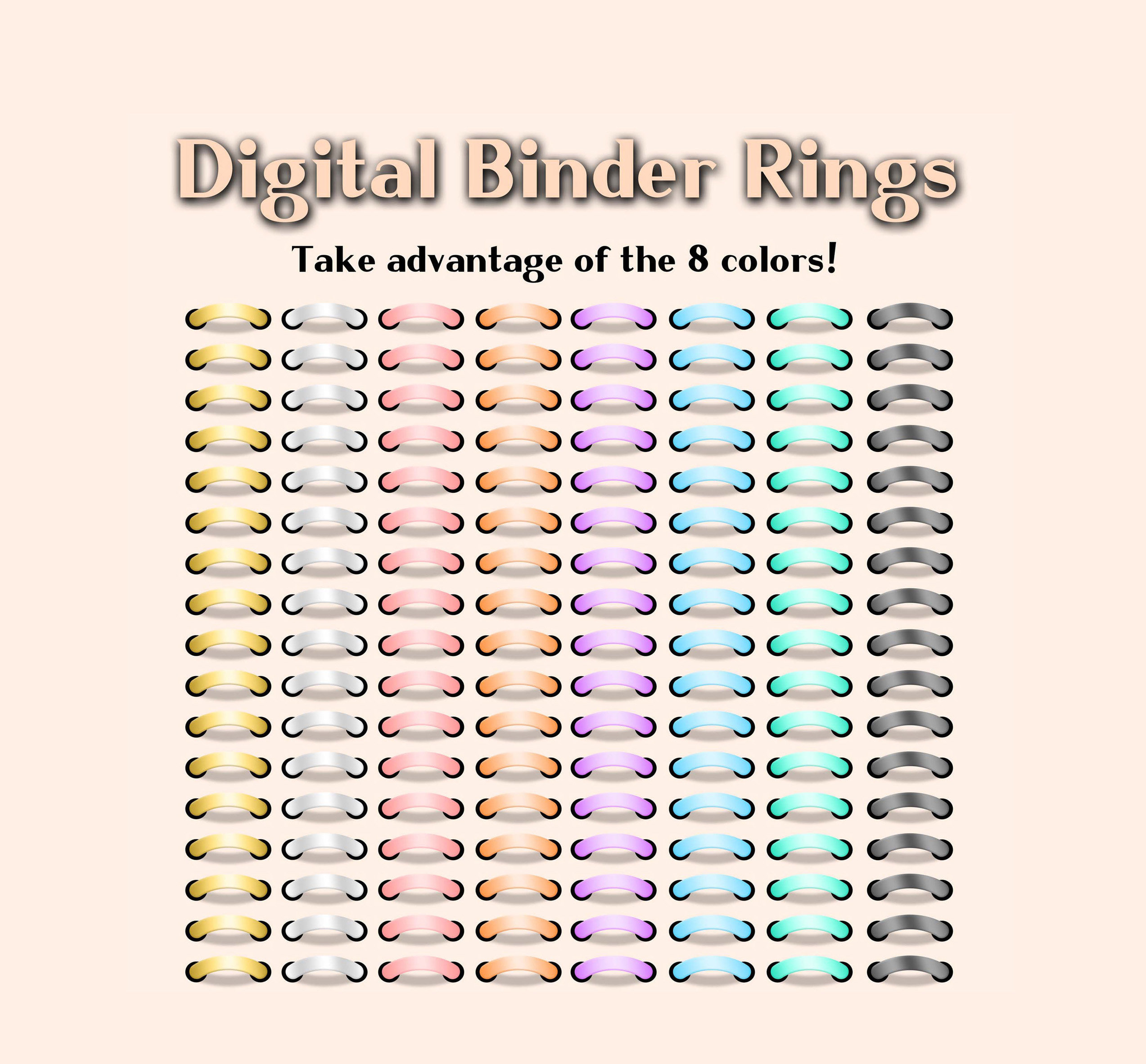 Digital Planner Binder Rings | Digital Planner | iPad Planner | Png ...