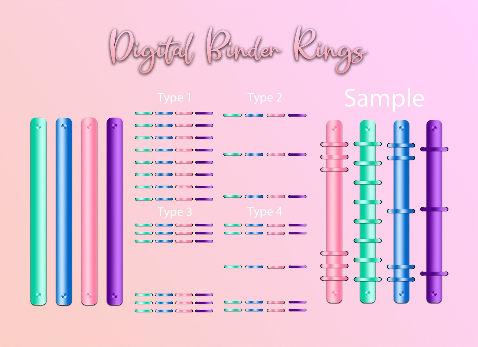 Digital Planner Binder Rings Ipad Planner Ring Stickers - Etsy
