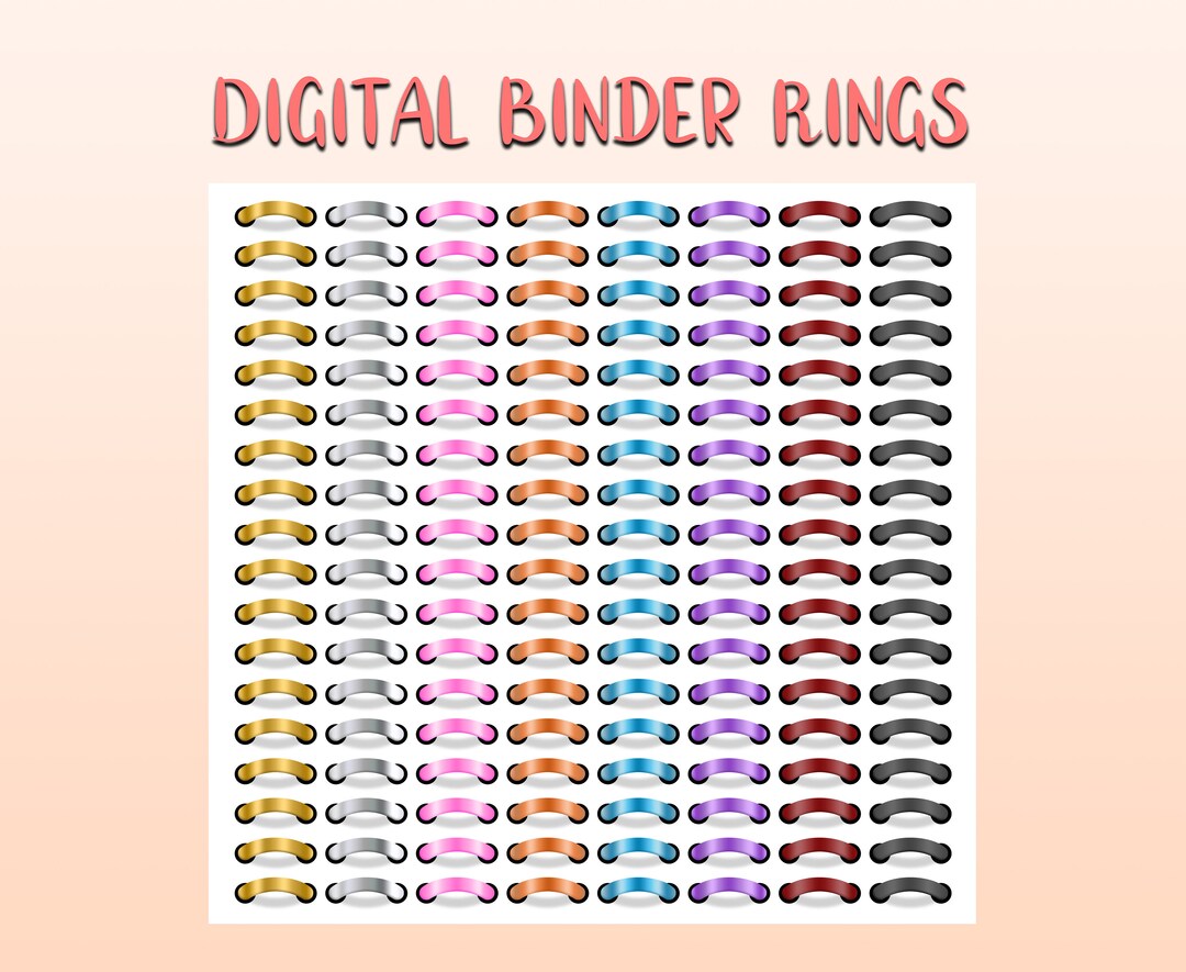 Digital Planner Binder Rings | Goodnote Stickers | Planner Rings - Etsy