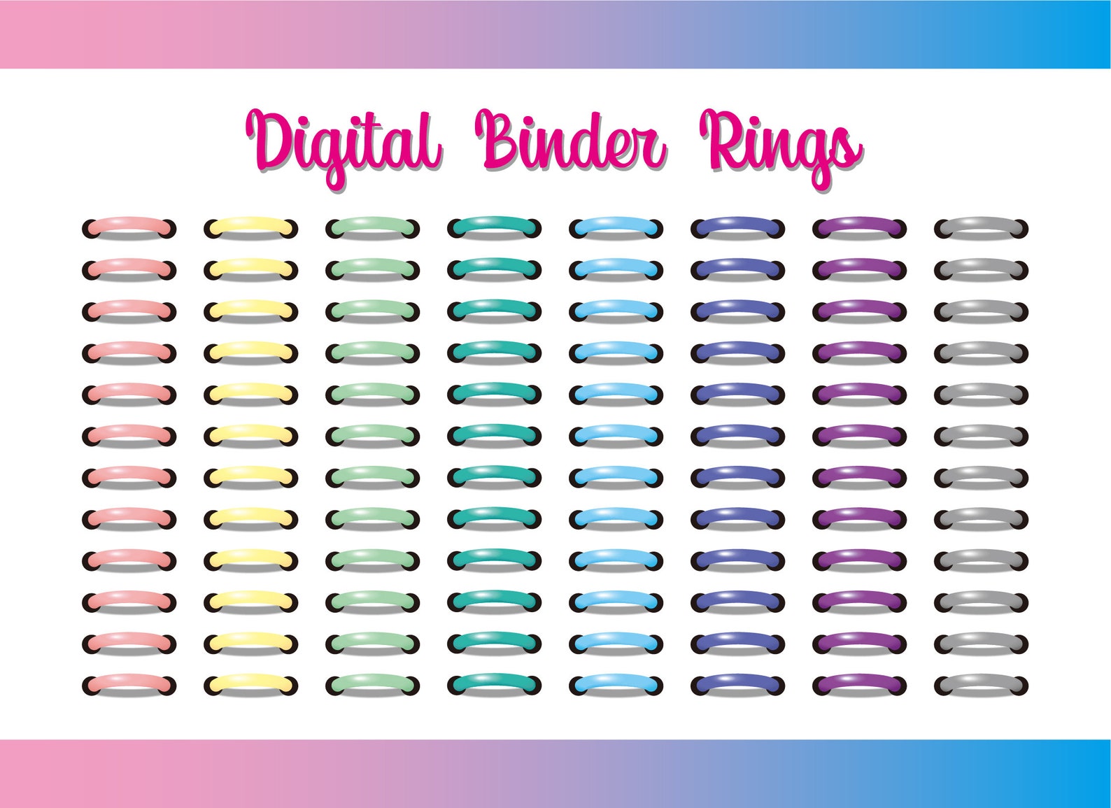 Digital Planner Binder Rings, Goodnote Stickers, Pre-cropped Sticker - Etsy