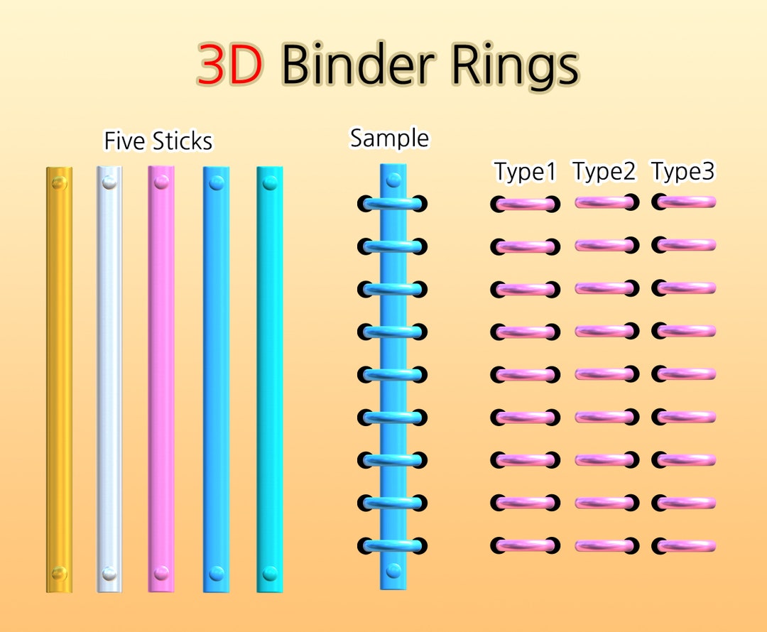 Digital Planner Binder Rings, iPad Planner Ring Stickers, Pre-cropped ...