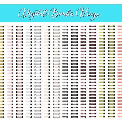 Digital Jewel Ring Planner Binder Rings Goodnote Stickers - Etsy