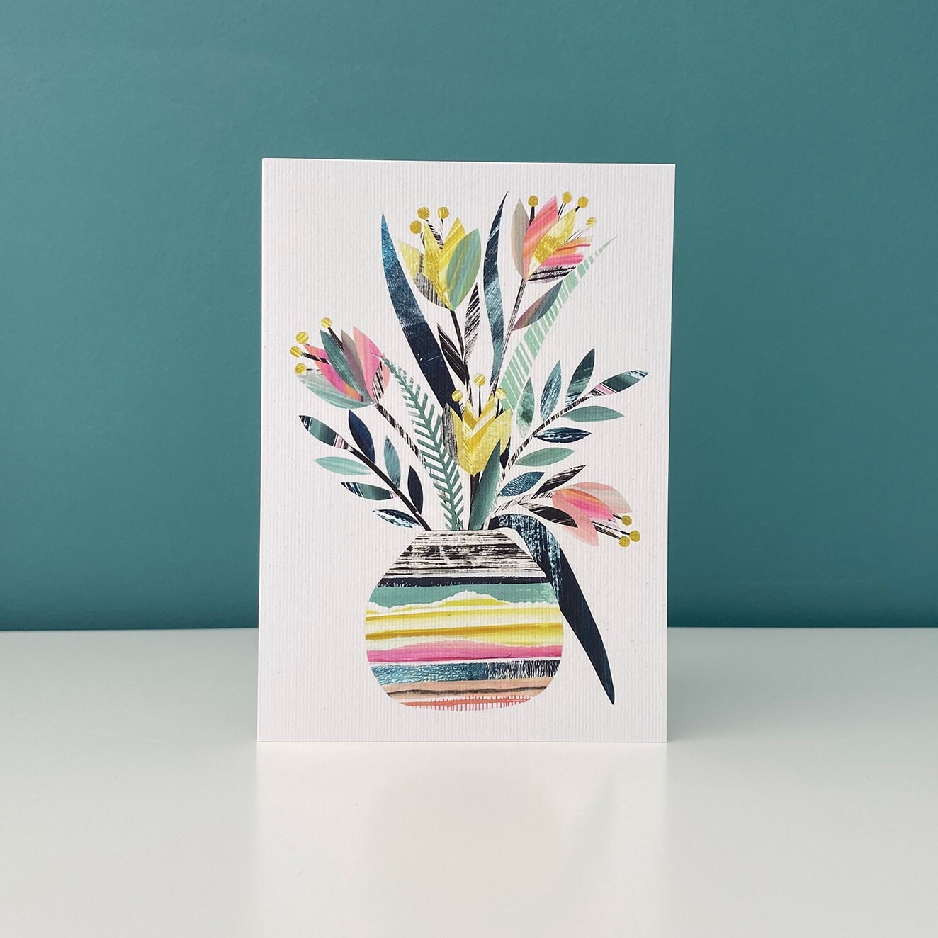 Tulip Vase Greeting Card / Vase of Flowers Greeting Cards, Blank Card ...