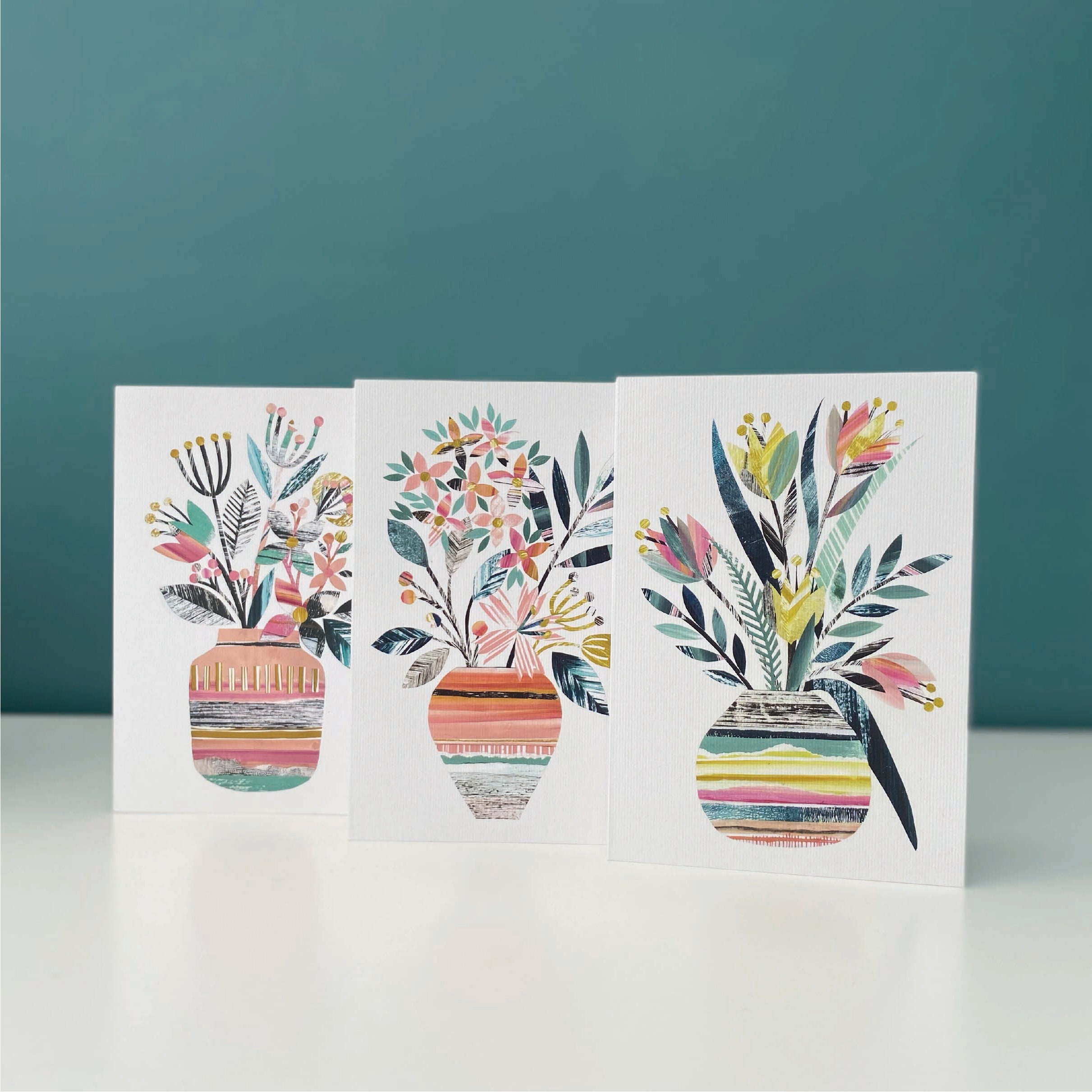 Tulip Vase Greeting Card / Vase of Flowers Greeting Cards, Blank Card ...