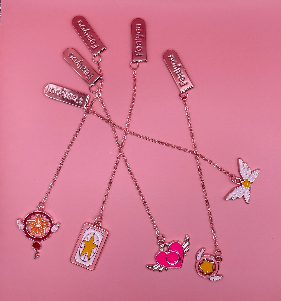 Charm Metal Bookmark With Clip | Cute Style Metal Bookmarks | Chain ...