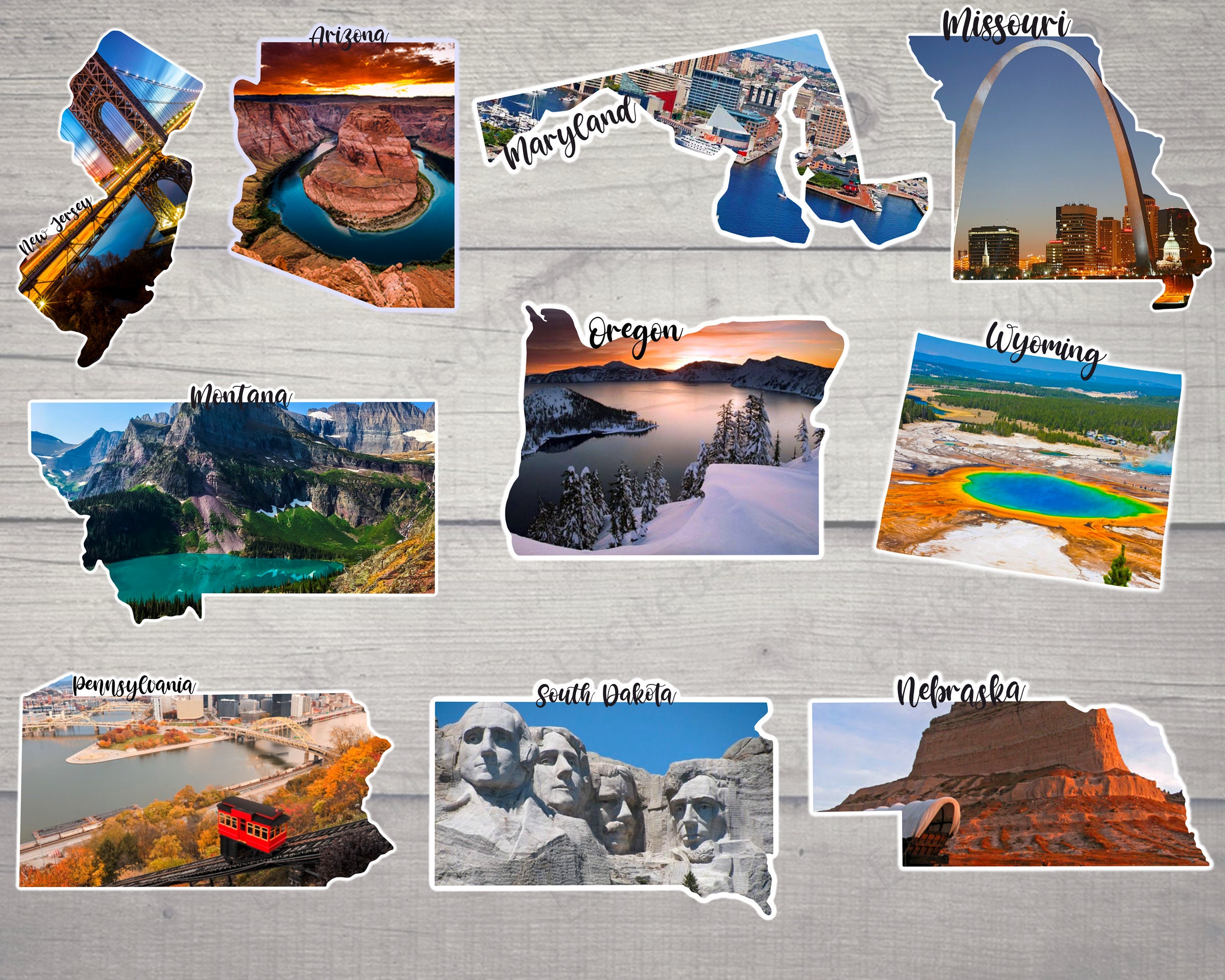 USA State Stickers 50 States Stickers 50 USA State - Etsy