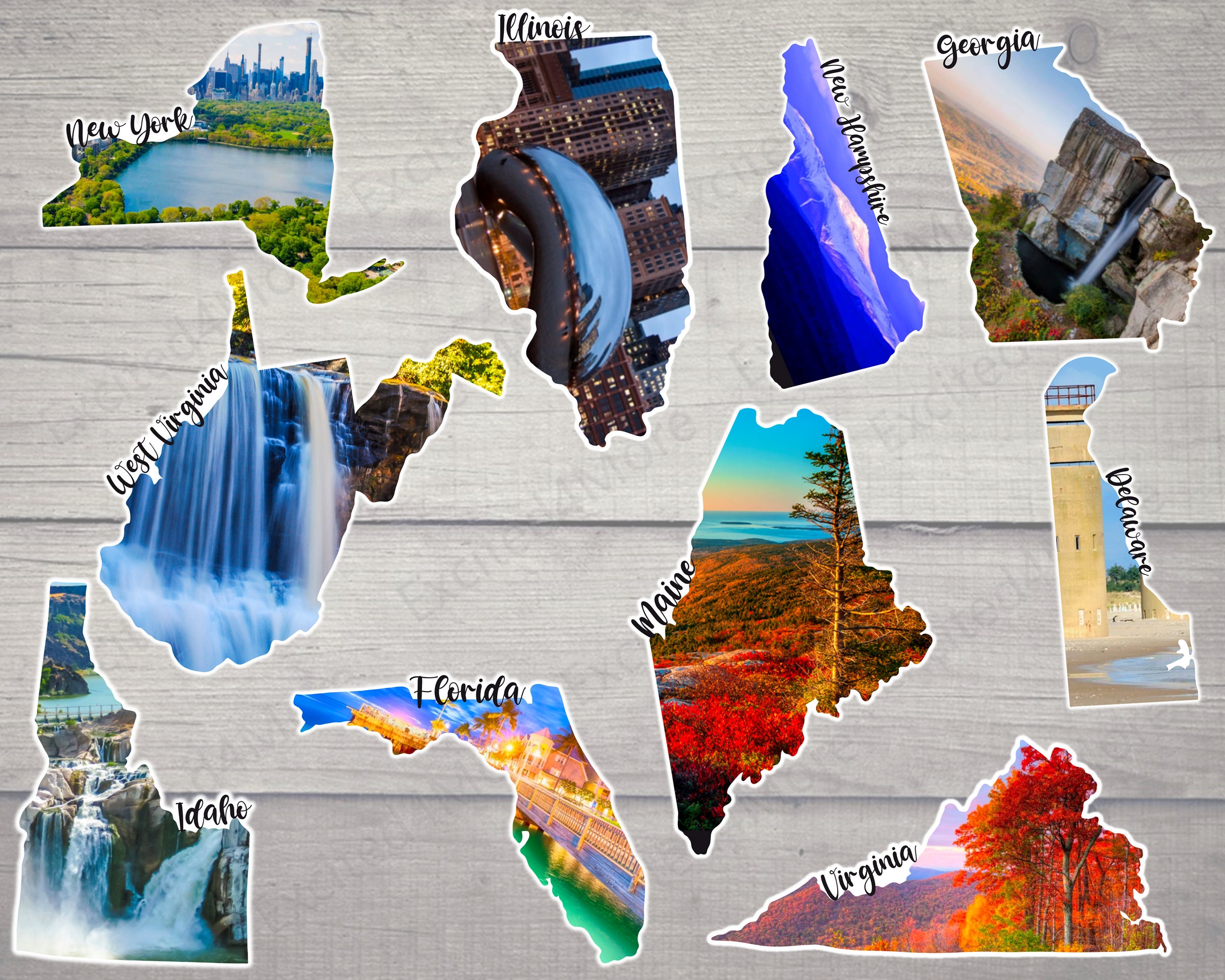 USA State Stickers 50 States Stickers 50 USA State - Etsy