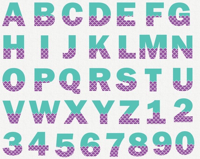 Mermaid Font SVG, Mermaid Alphabet SVG, Mermaid Letters SVG, Mermaid ...