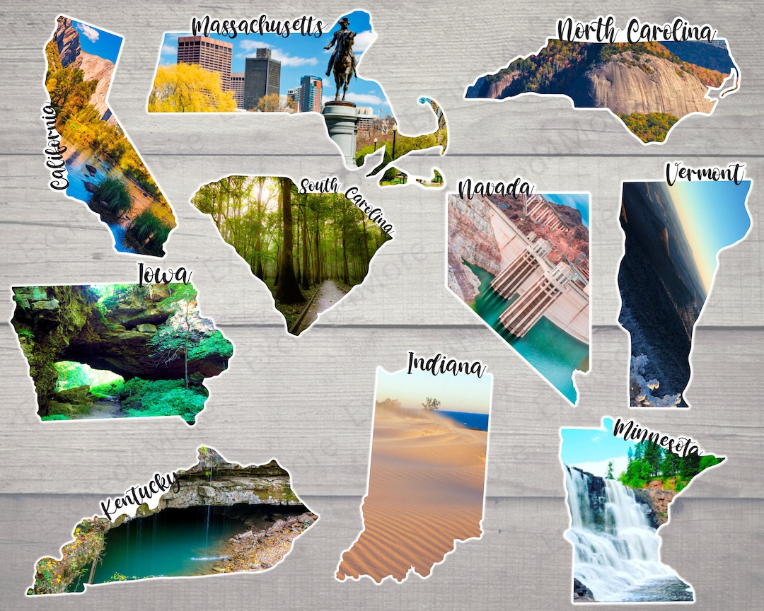USA State Stickers | 50 States Stickers | 50 USA State Stickers | State ...