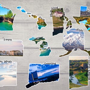 USA State Stickers 50 States Stickers 50 USA State Stickers State ...