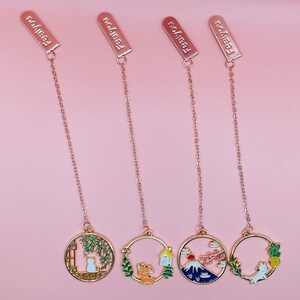 Charm Metal Bookmark With Clip | Cute Style Metal Bookmarks | Chain ...
