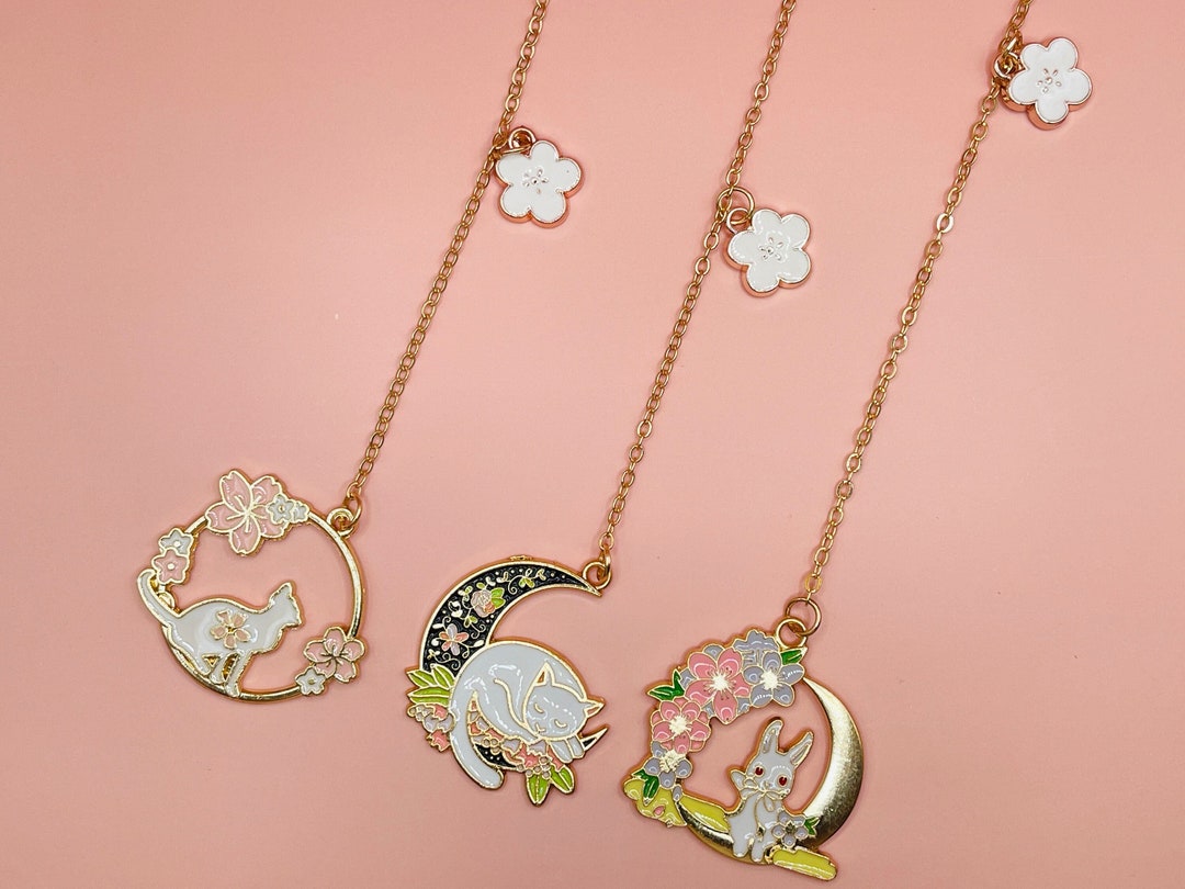 Charm Metal Bookmark With Clip | Cute Style Metal Bookmarks | Chain ...