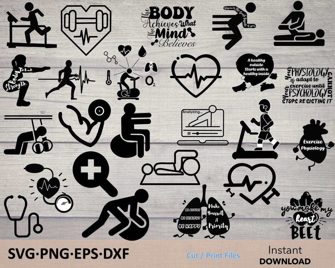 Exercise Physiology Bundle | Gym Svg | Fitness Svg | Exercise Svg ...