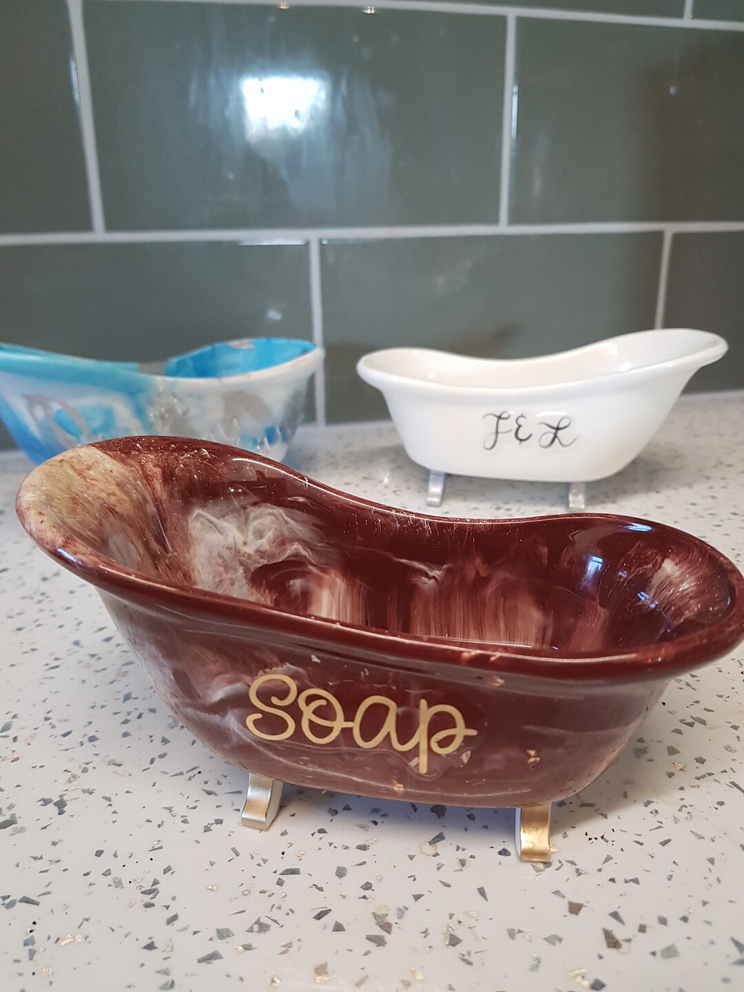 Bathtub Soap Dish Handmade With Resin, Pick Your Colours, Unusual Soap ...
