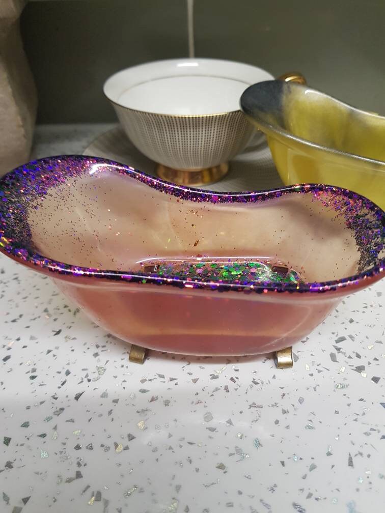 Bathtub Soap Dish Handmade With Resin, Pick Your Colours, Unusual Soap ...