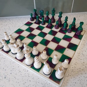 Chess Set, Handmade in Resin - Choose Your Own Colours, and Add Glitter ...