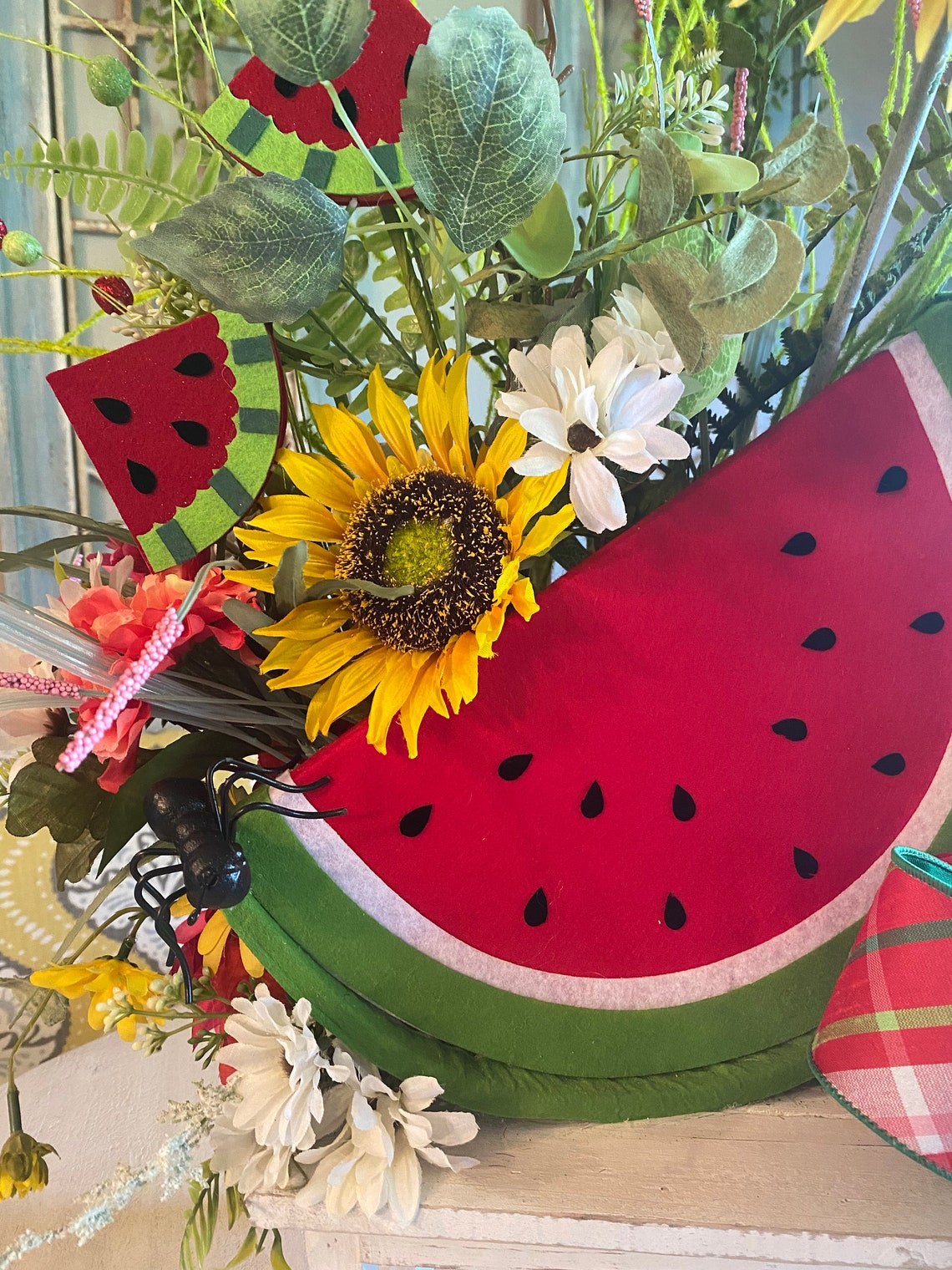 Summertime Centerpiece, Watermelon Centerpiece, Bench Centerpiece - Etsy