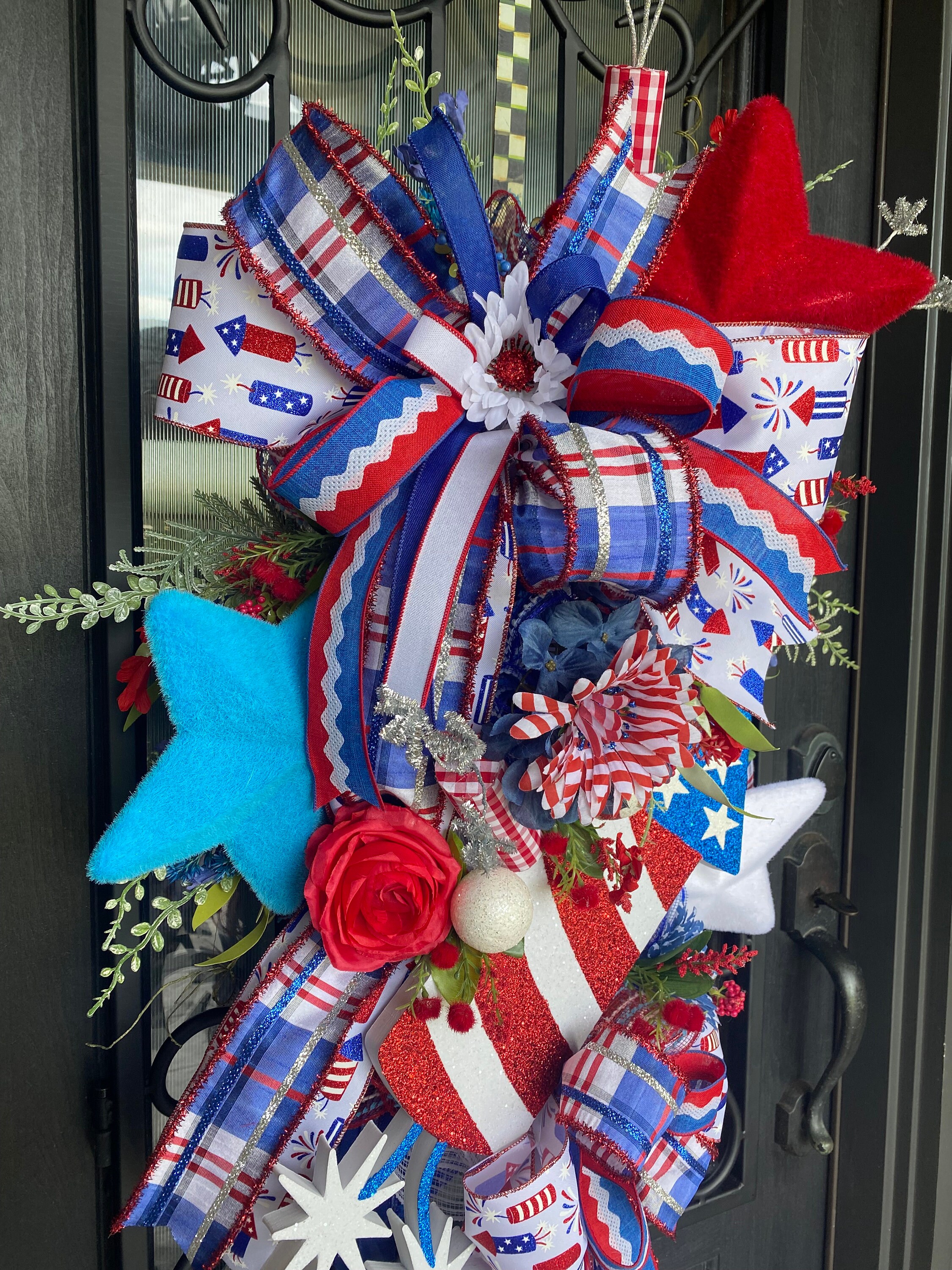 Red White & Blue Sway, Fourth of July Swag, Star Swag, Fireworks Swag ...