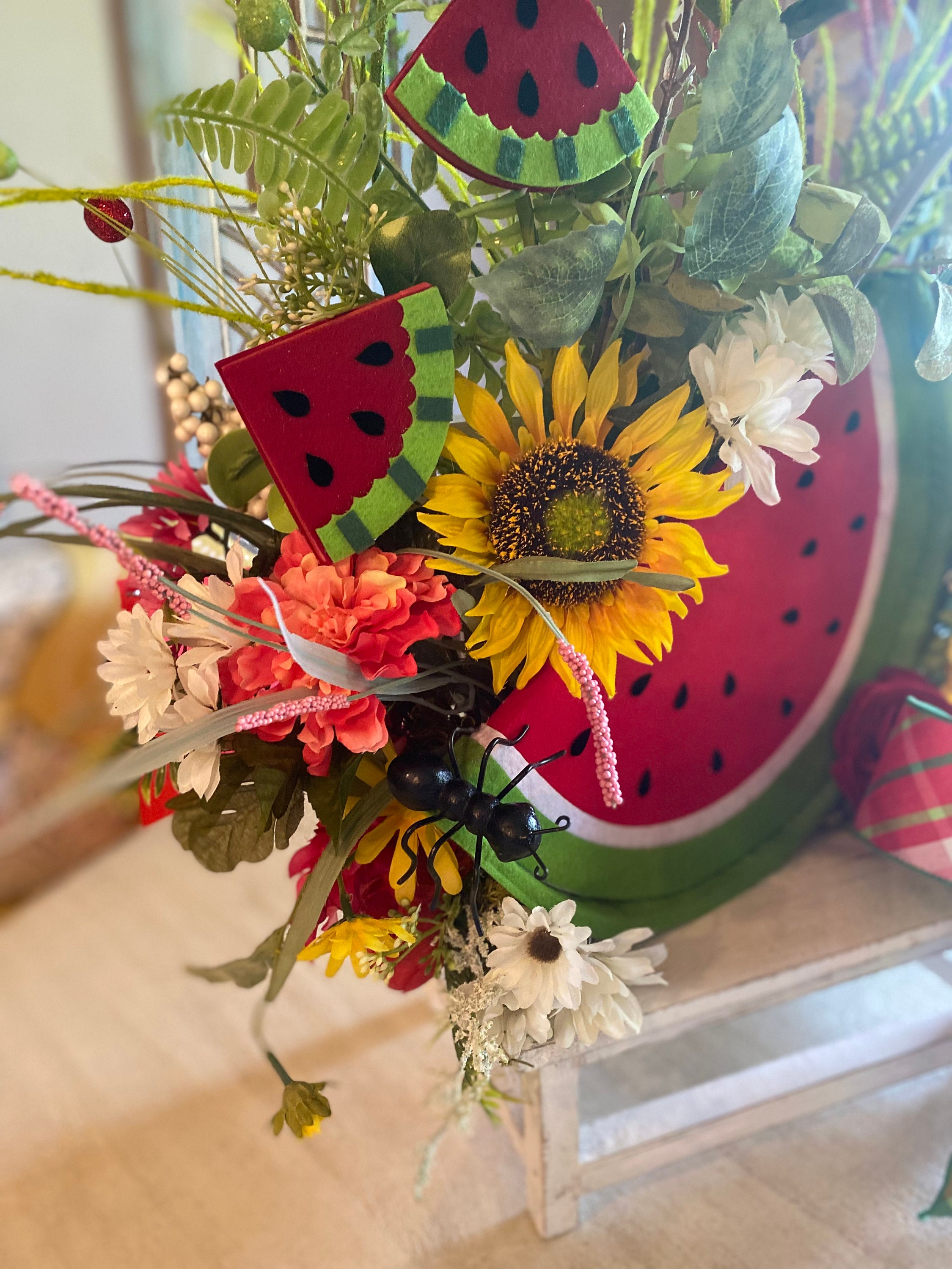 Summertime Centerpiece, Watermelon Centerpiece, Bench Centerpiece - Etsy
