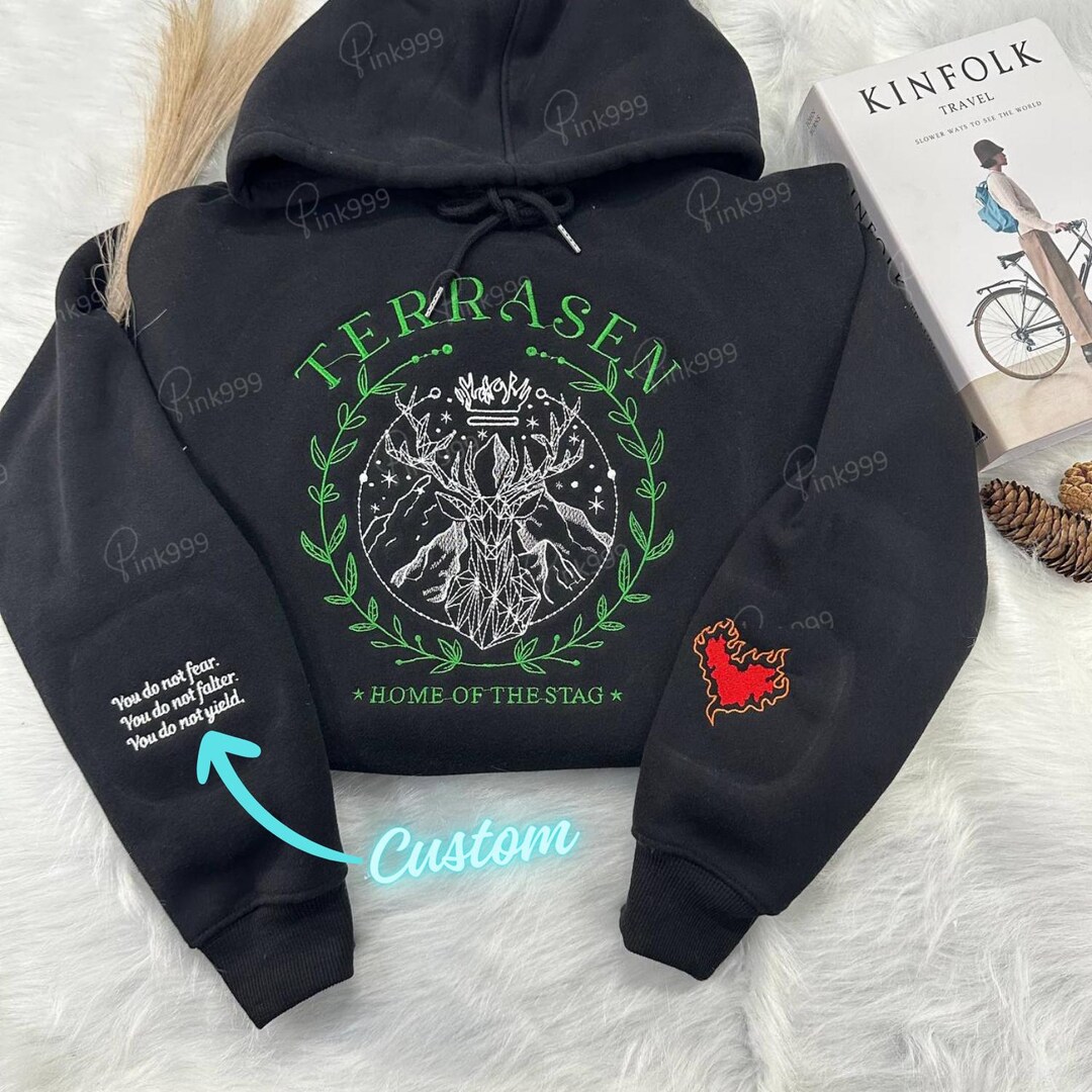 Terrasen Home of the Stag Embroidered Sweatshirt, Custom Fireheart ...