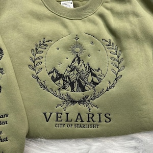 Velaris Embroidered Sweatshirt,velaris City of Starlight Embroidered ...