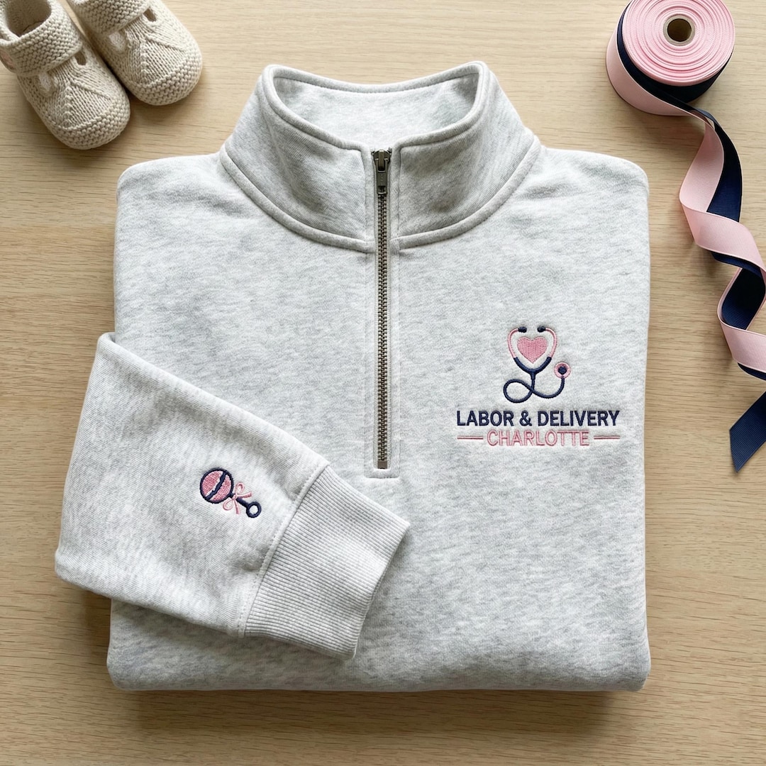Personalized Labor and Delivery Nurse Quarter Zip, Custom L&D Nurse ...