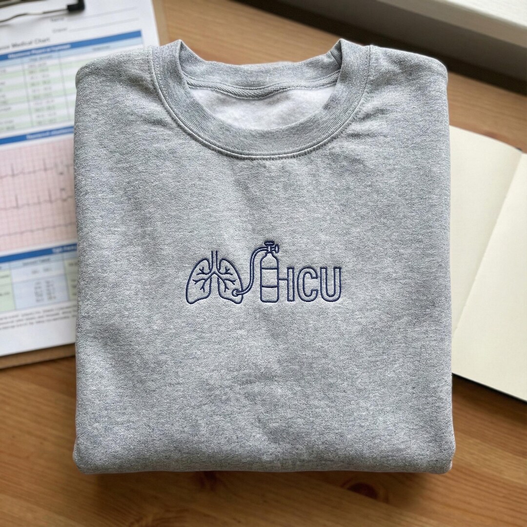 Embroidered ICU Respiratory Shirt, Critical Care Nurse Sweatshirt ...