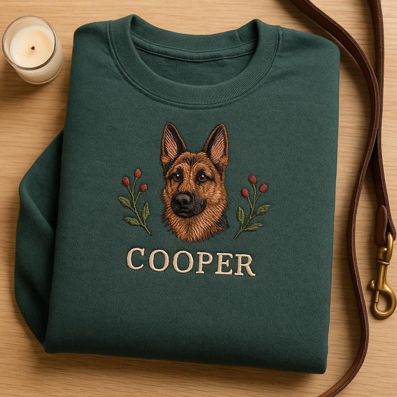 Custom Embroidered German Shepherd Hoodie, Personalized Dog Mom ...