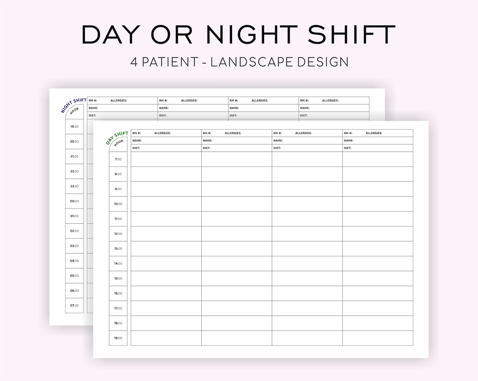 Nurse Brain Sheet | 4 Patient Hourly Shift Planner (PDF) - Etsy