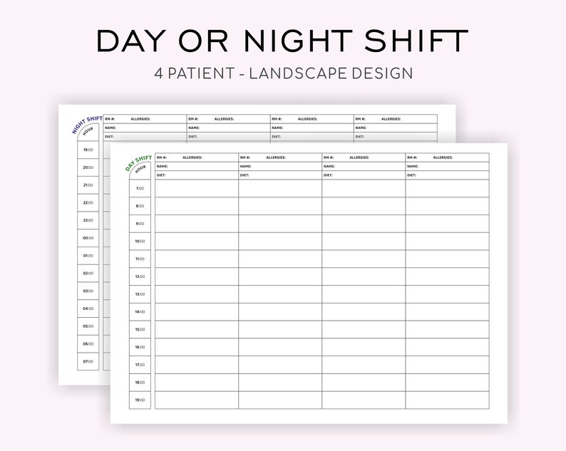 Nurse Hourly Shift Schedule, 4 Patient Medication, Nursing Shift ...