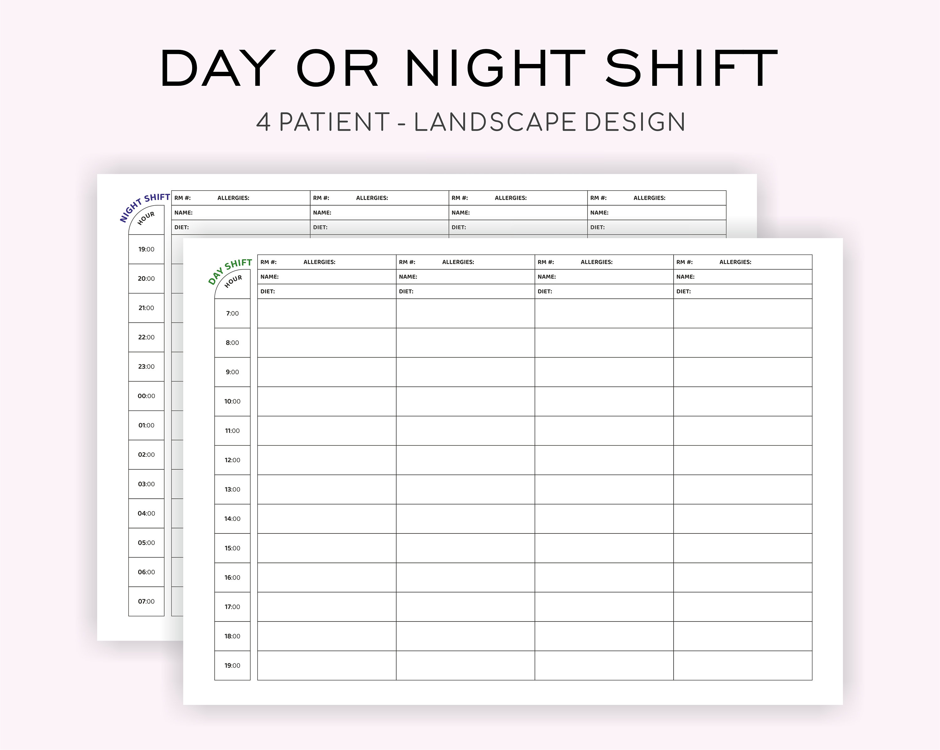 Nurse Hourly Shift Schedule, 4 Patient Medication, Nursing Shift ...