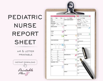 Pediatric Nurse Report Sheet - Etsy
