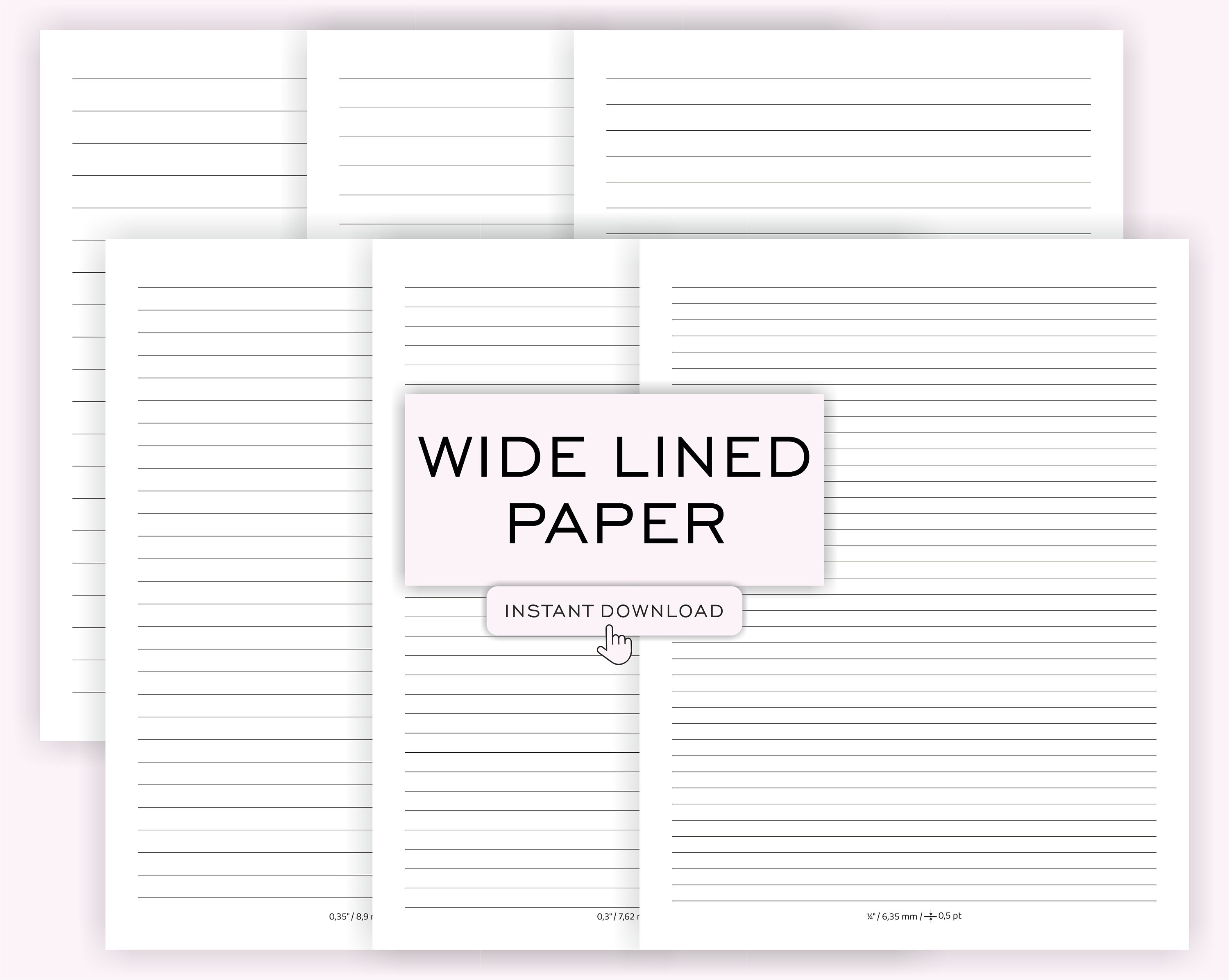 Printable Lined Paper PDF College Ruled Paper Wide Ruled Paper 