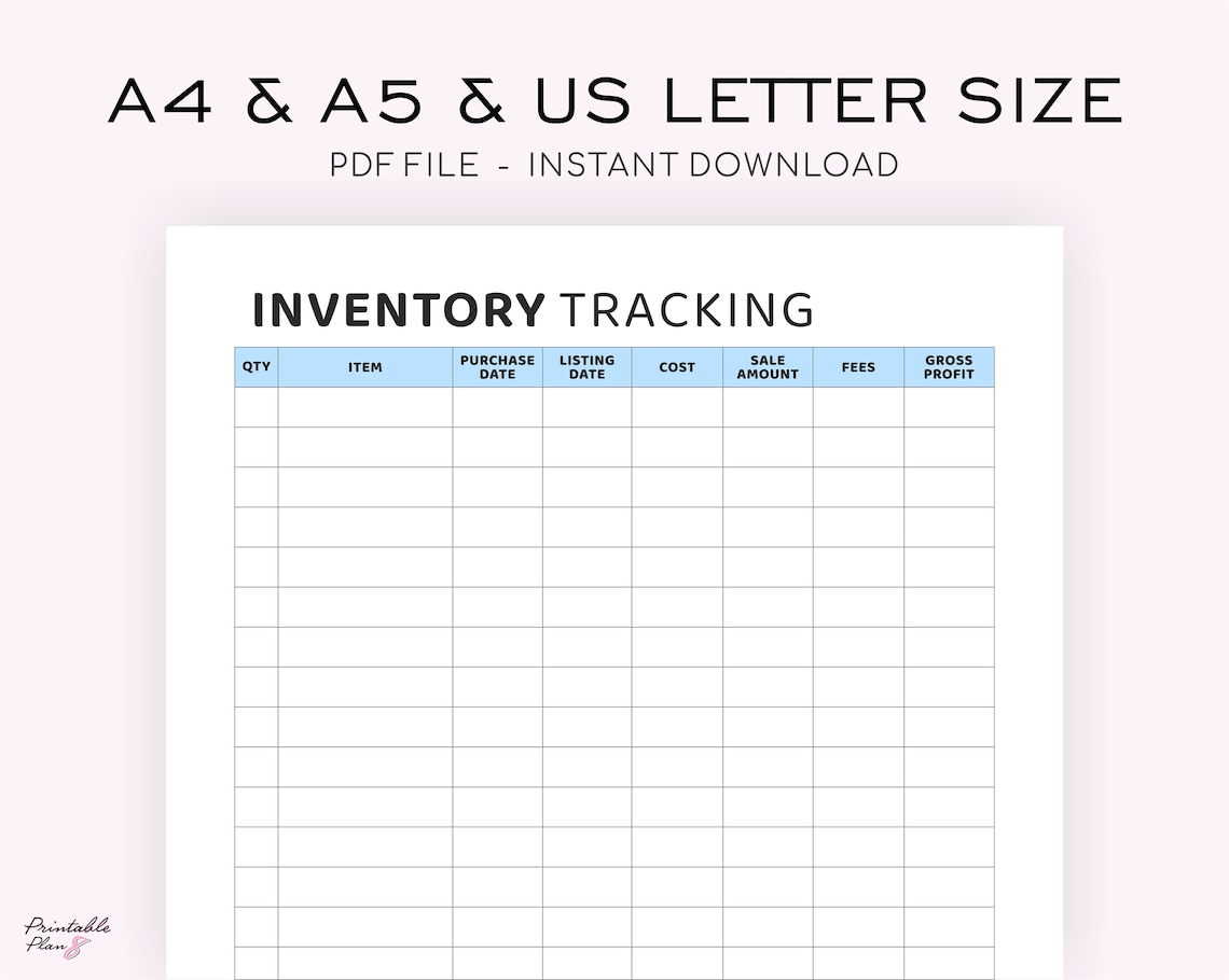 Printable Inventory Tracking Sheet, Inventory Management, Inventory ...