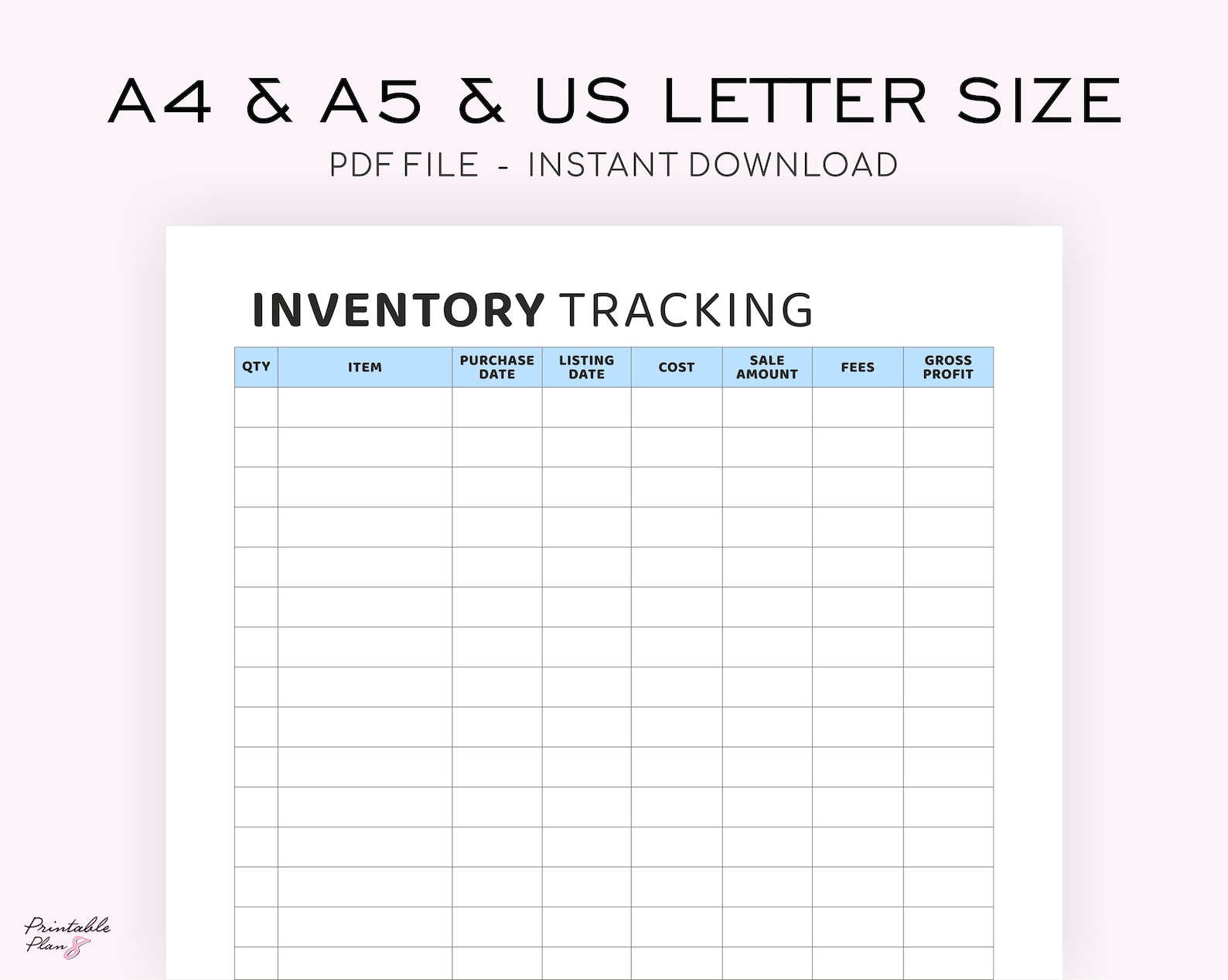 Printable Inventory Tracking Sheet, Inventory Management, Inventory ...