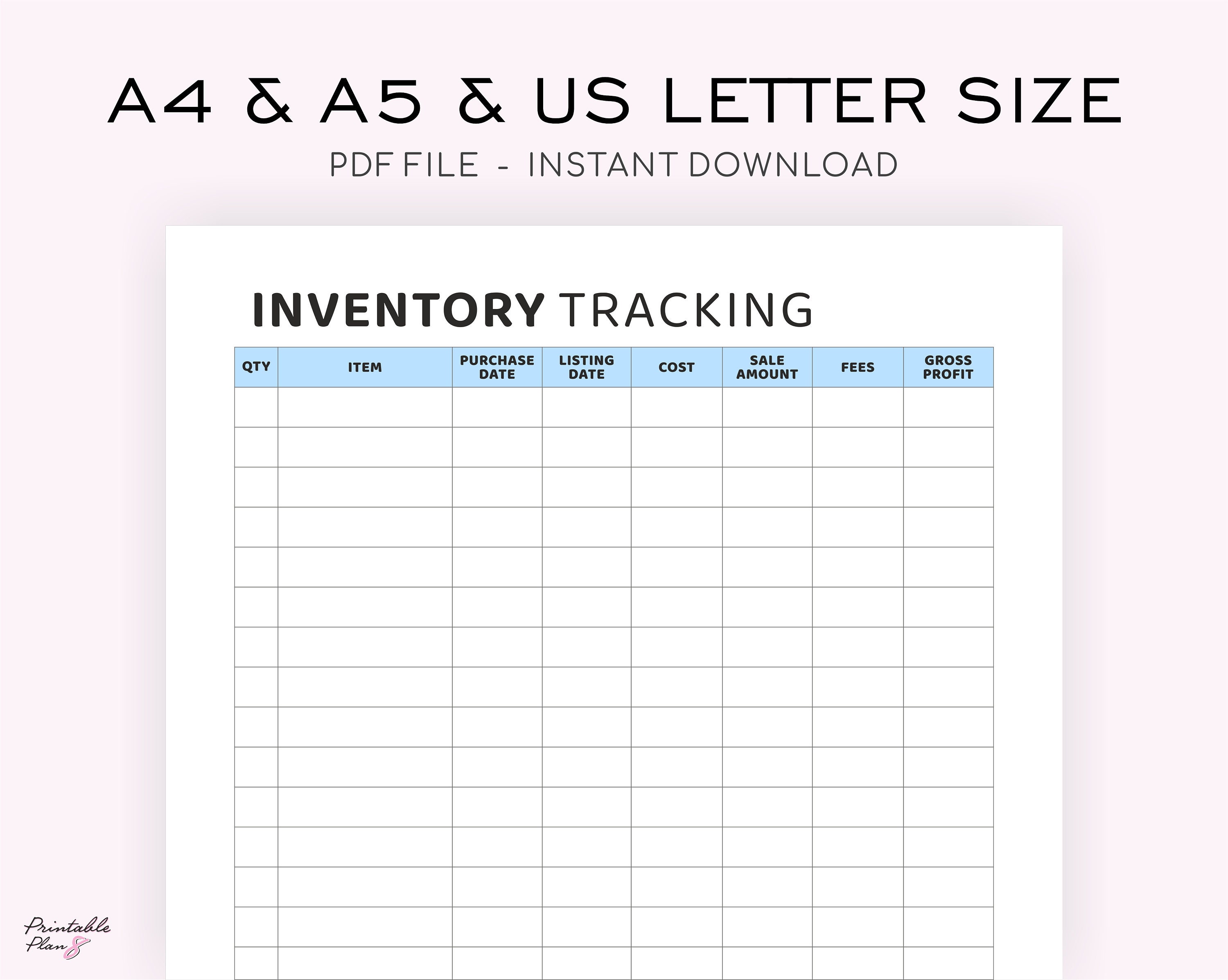 Printable Inventory Tracking Sheet, Inventory Management, Inventory ...