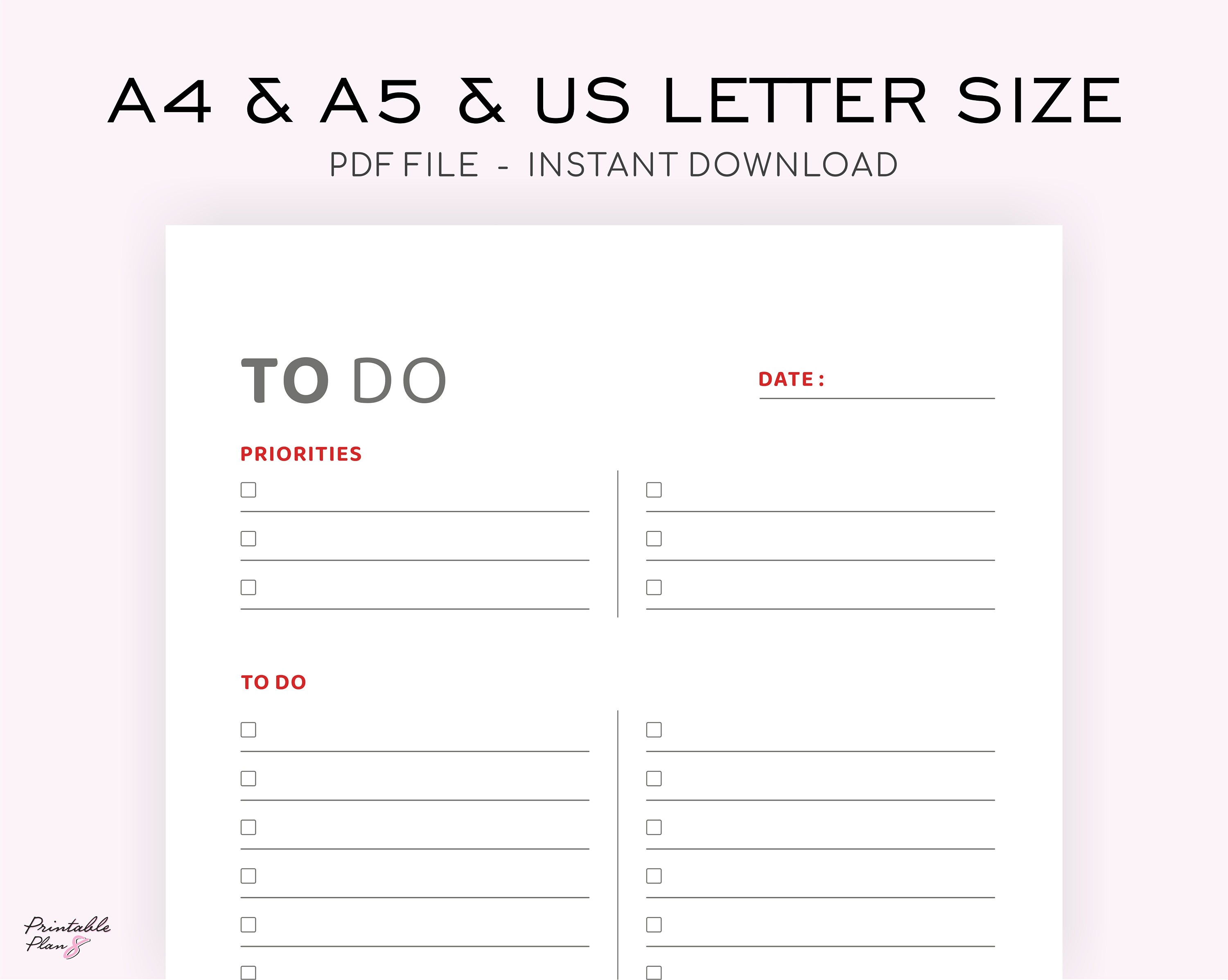 Minimalist to Do List Template, to Do List Printable Modern Minimalism ...
