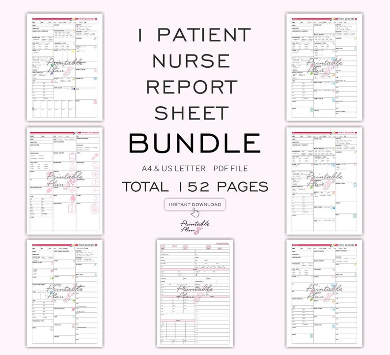 Single Patient Nurse Report Sheet BUNDLE Nurse Brain Patient - Etsy