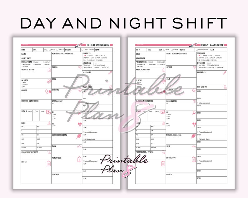 Pediatric Nurse Report Sheet | Peds SBAR Template (printable PDF A4 ...